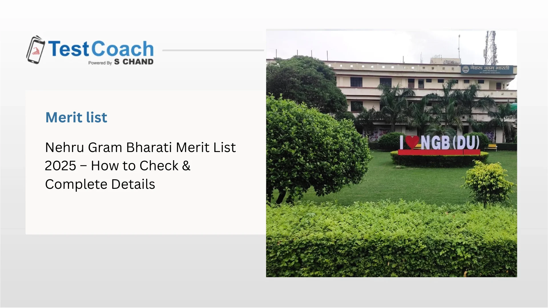 Nehru Gram Bharati Merit List 2025 - How to check and All Details